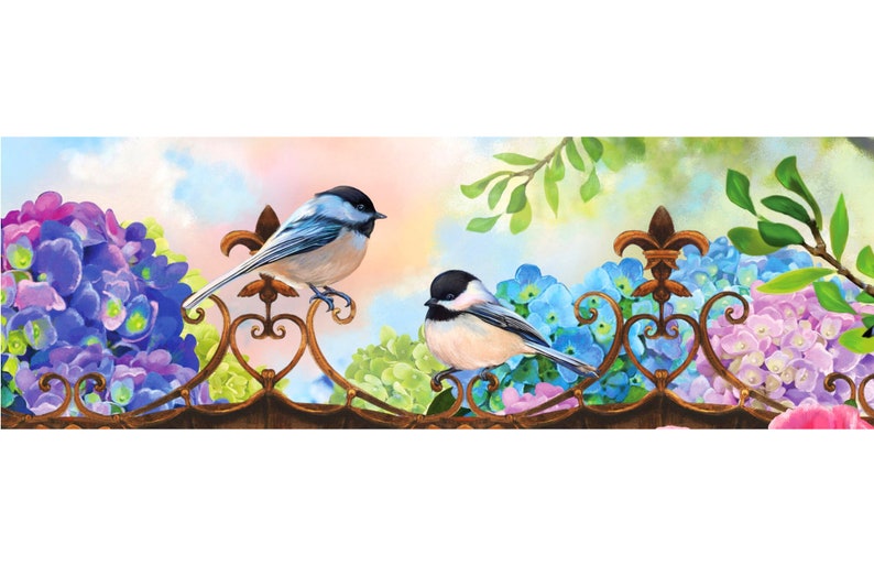 Garden Birds WINDOW CLING Songbirds Hydrangea Suncatcher - Etsy