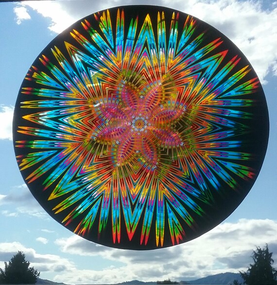 Native American Mandala WINDOW CLING Stained Glass Color | Etsy