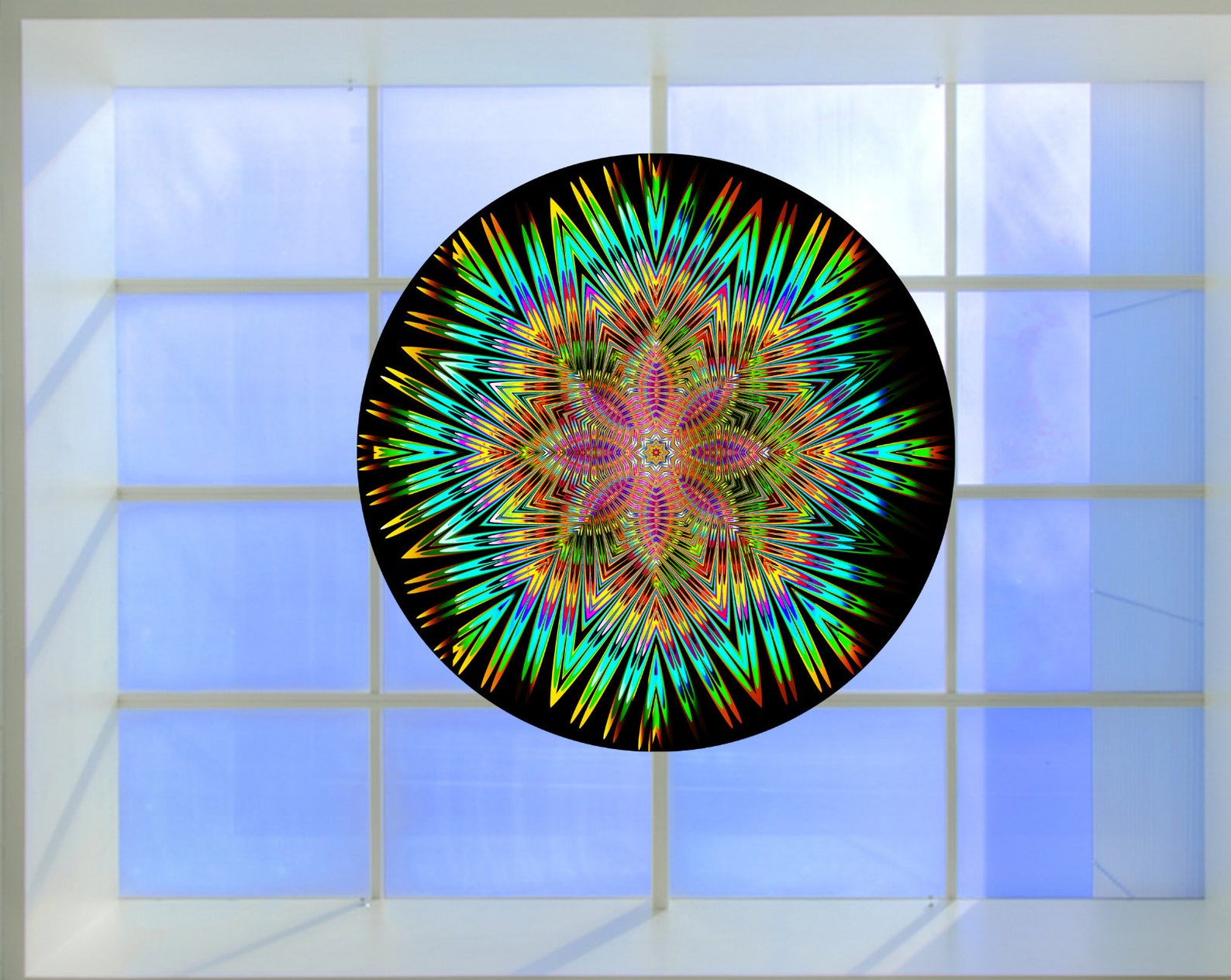 Native American Mandala WINDOW CLING Stained Glass Color - Etsy