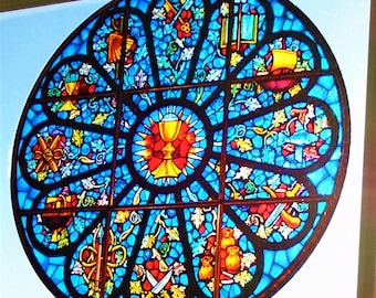 Stained Glass Window Cling Church - Etsy