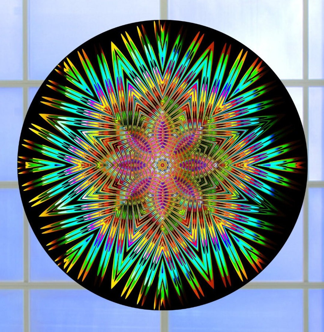 Native American Mandala WINDOW CLING Suncatcher Size - Etsy