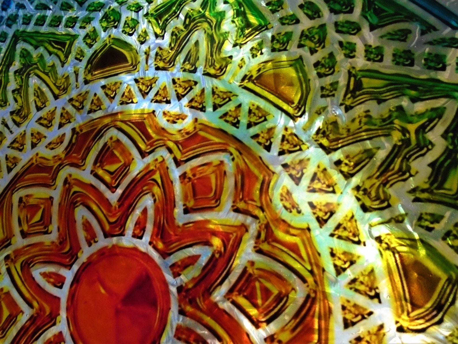 Star Jewel Mandala WINDOW CLING Stained Glass Color Red | Etsy