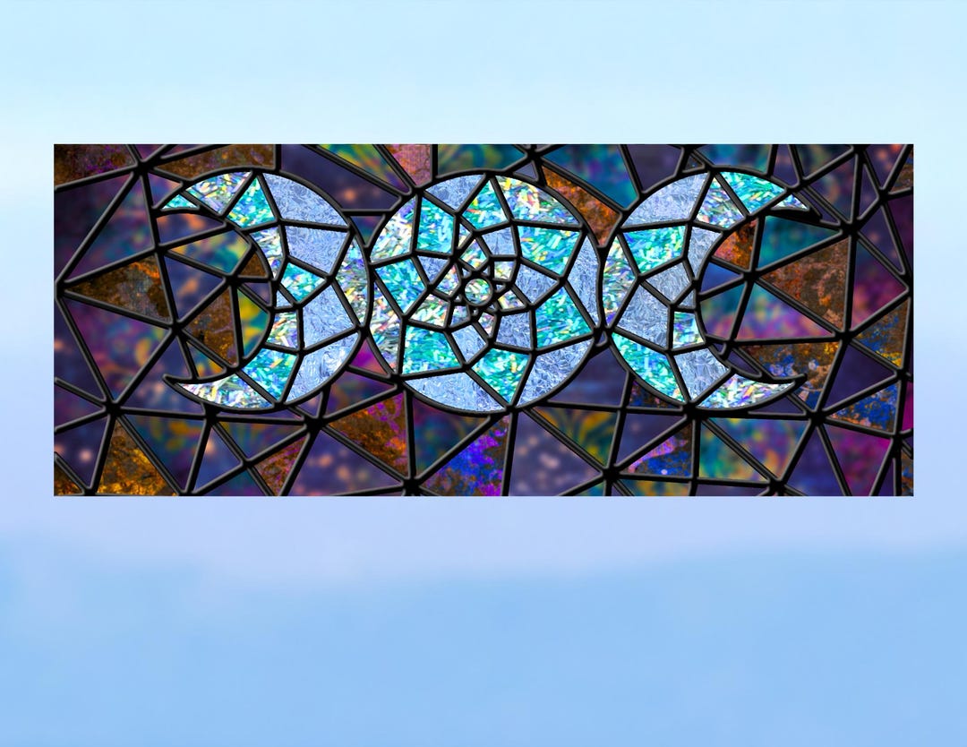 Moon Phase Faux Stained-glass WINDOW CLING Glossy, Translucent - Etsy