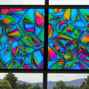 Abstract Geometric WINDOW CLING Stained Glass Color - Etsy