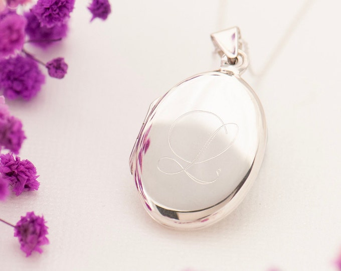 Custom Engraved Locket Personalized Sterling Silver Heart Locket 3/4 ...