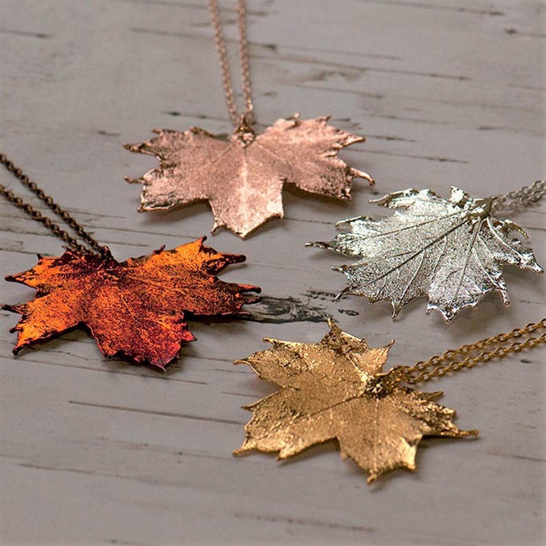 Canadian Maple Leaf Necklace Autumn Leaf Jewelry Real Leaf | Etsy