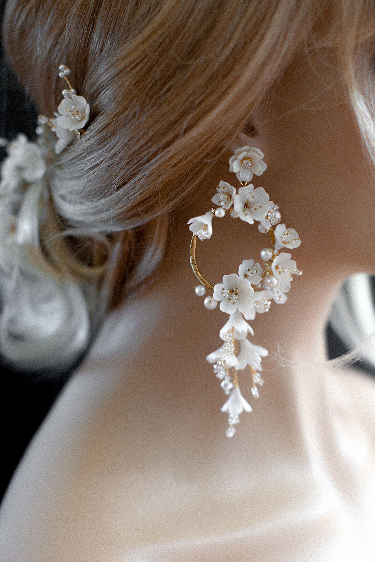 Opera Bridal Statement Earrings Floral Earrings Garden | Etsy