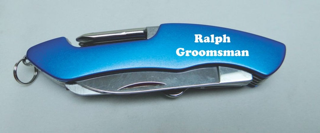 Personalized 14-function Blue Multi Tool W/ Pouch, Groomsman Gift ...