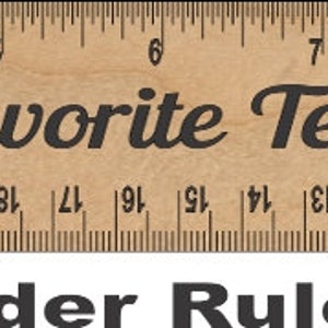 Personalized 12 Inch Wood Ruler, Laser Engraved Ruler, Teacher Gift ...