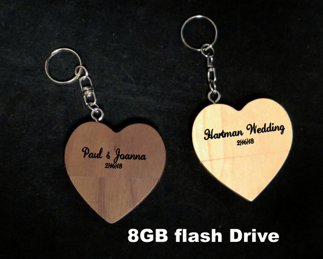 Personalized 16GB Heart Shaped USB Flash Drive, Great For: Wedding ...