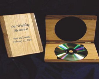 Wooden CD/DVD Case Custom Engraved for Weddings, Band Merchandise and ...