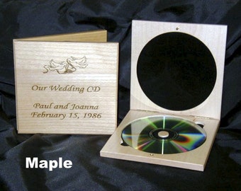 Wooden CD/DVD Case Custom Engraved for Weddings, Band Merchandise and ...