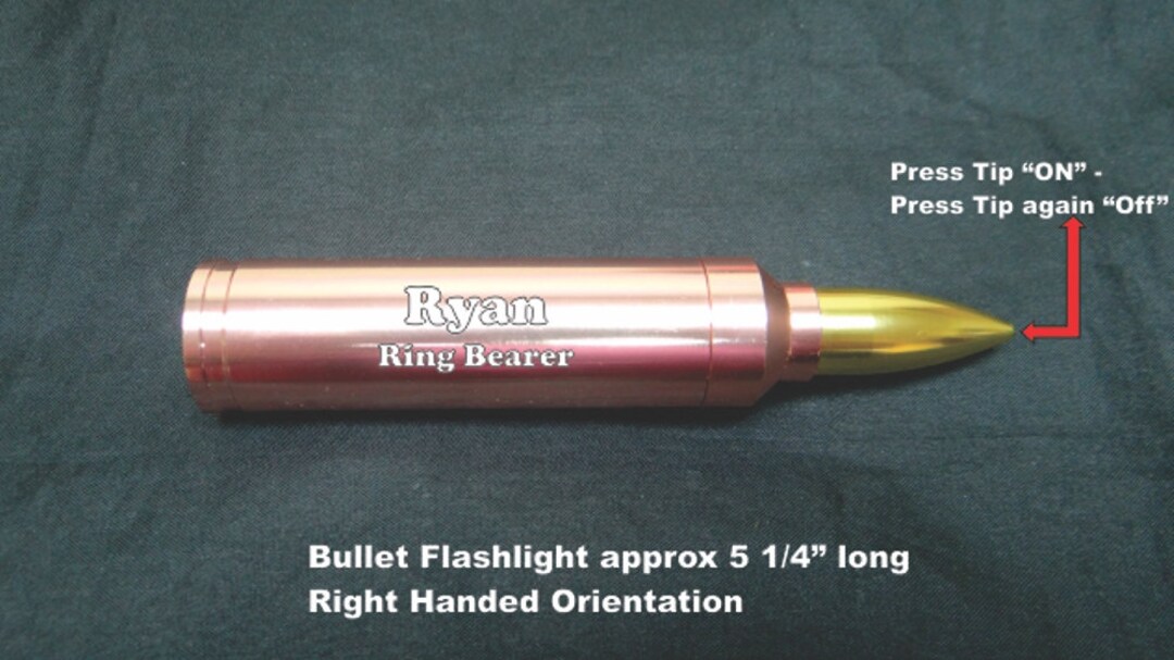 Personalized Flashlight, Bullet Shaped Flashlight, Groomsman Gift ...