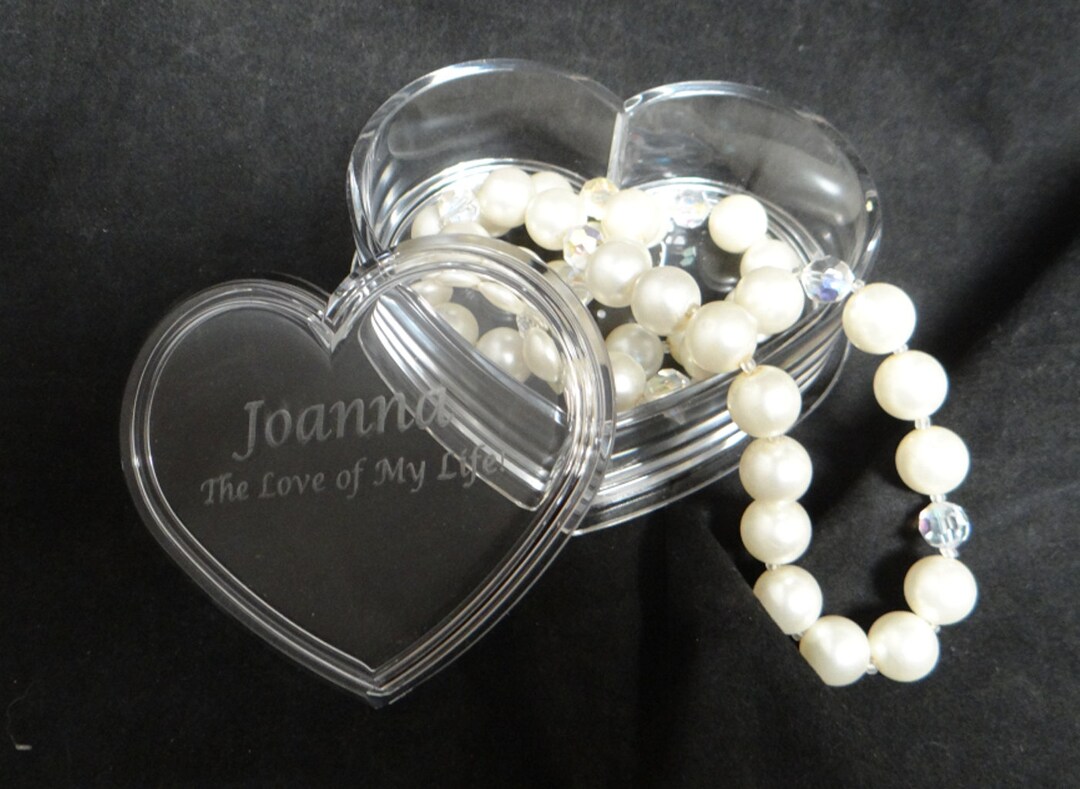 Custom Heart Shaped Acrylic Jewelry Box, Keepsake Box, Valentine's Day ...