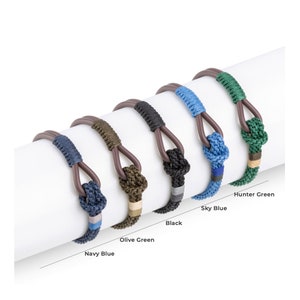 Nautical Rope Bracelet for Men, Adjustable and Waterproof Sailor ...