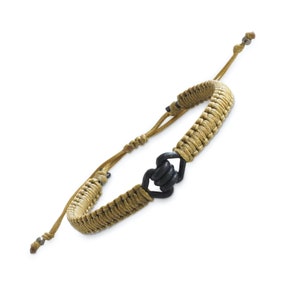 Leather Macrame Bracelet Black | Weaved Boho Mens Bracelet | Colombian ...