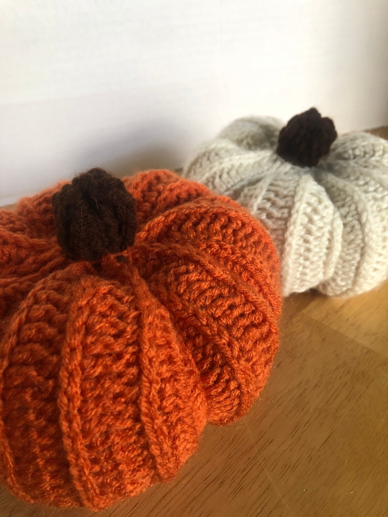 Crochet Stuffed Pumpkins Rustic Farmhouse Pumpkins Autumn - Etsy