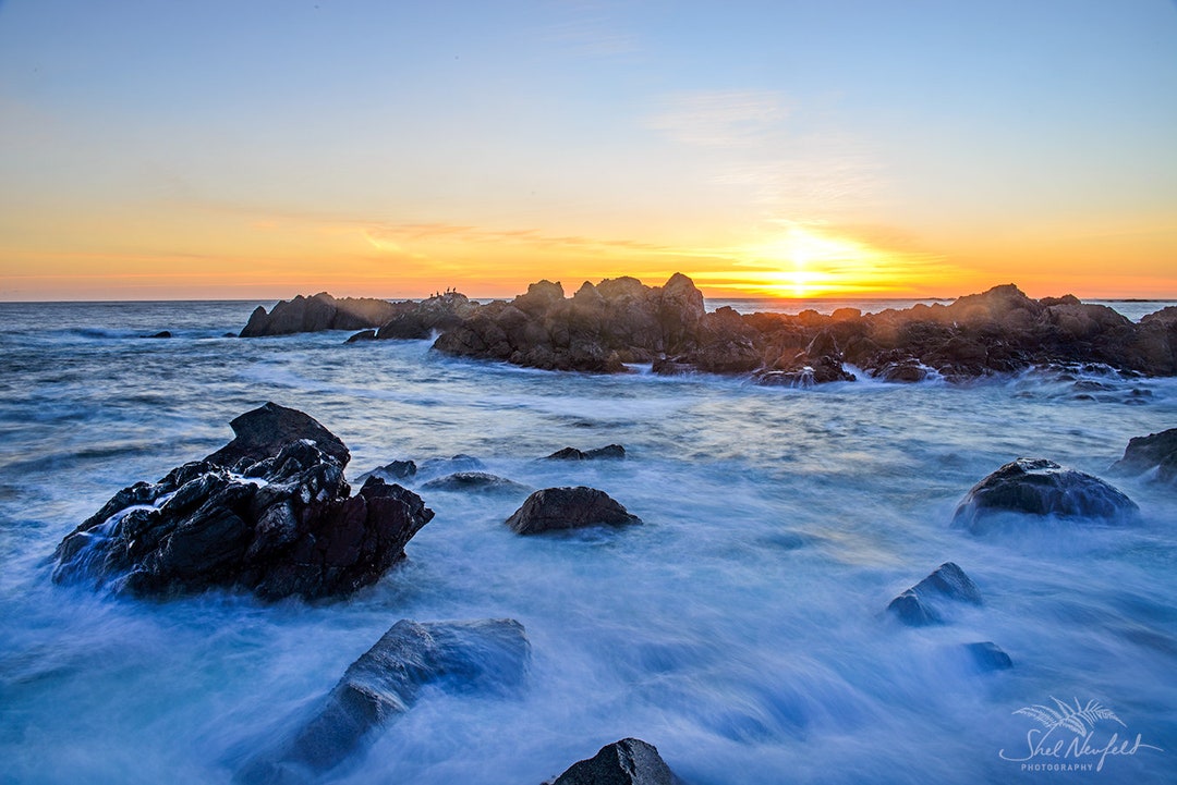 Beach Sunset Print, Ucluelet Big Beach Waves Sunset Smooth Waves ...