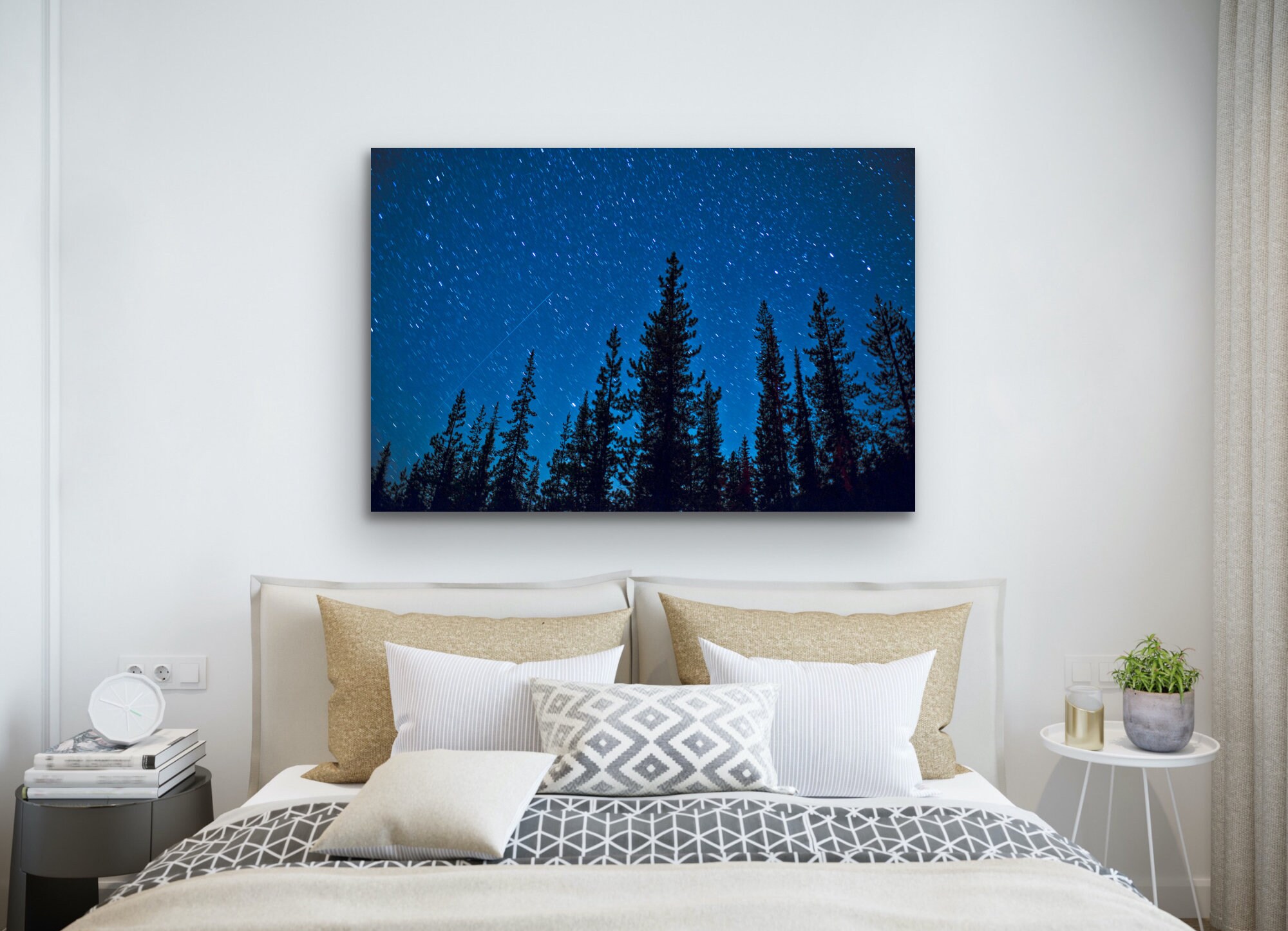 Night Sky Print, Lillooet Night Star Streak Celestial Photography Print ...