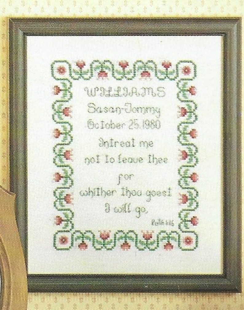 Vintage Easy Cross Stitch for Wedding Gift Religious Bible Verse ...