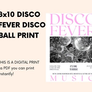 8x10 DISCO FEVER PRINTABLE, Disco Fever Newspaper Print, Disco Fever ...