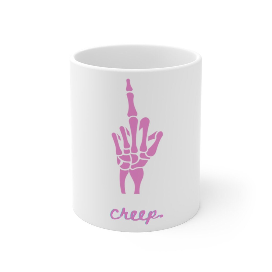 Skeleton Hand Middle Finger Creep Mug, Middle Finger Mug, Skeleton ...