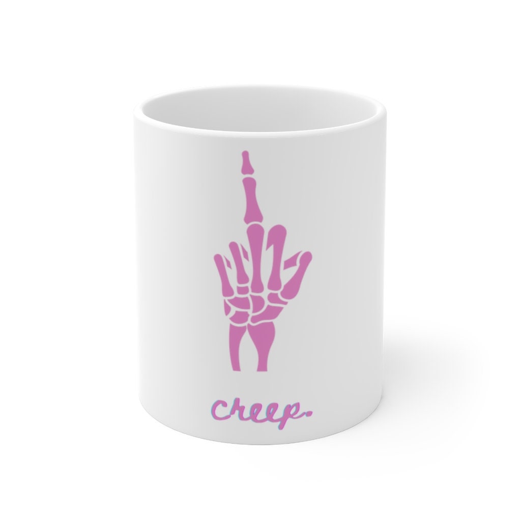 Skeleton Hand Middle Finger Creep Mug, Middle Finger Mug, Skeleton ...