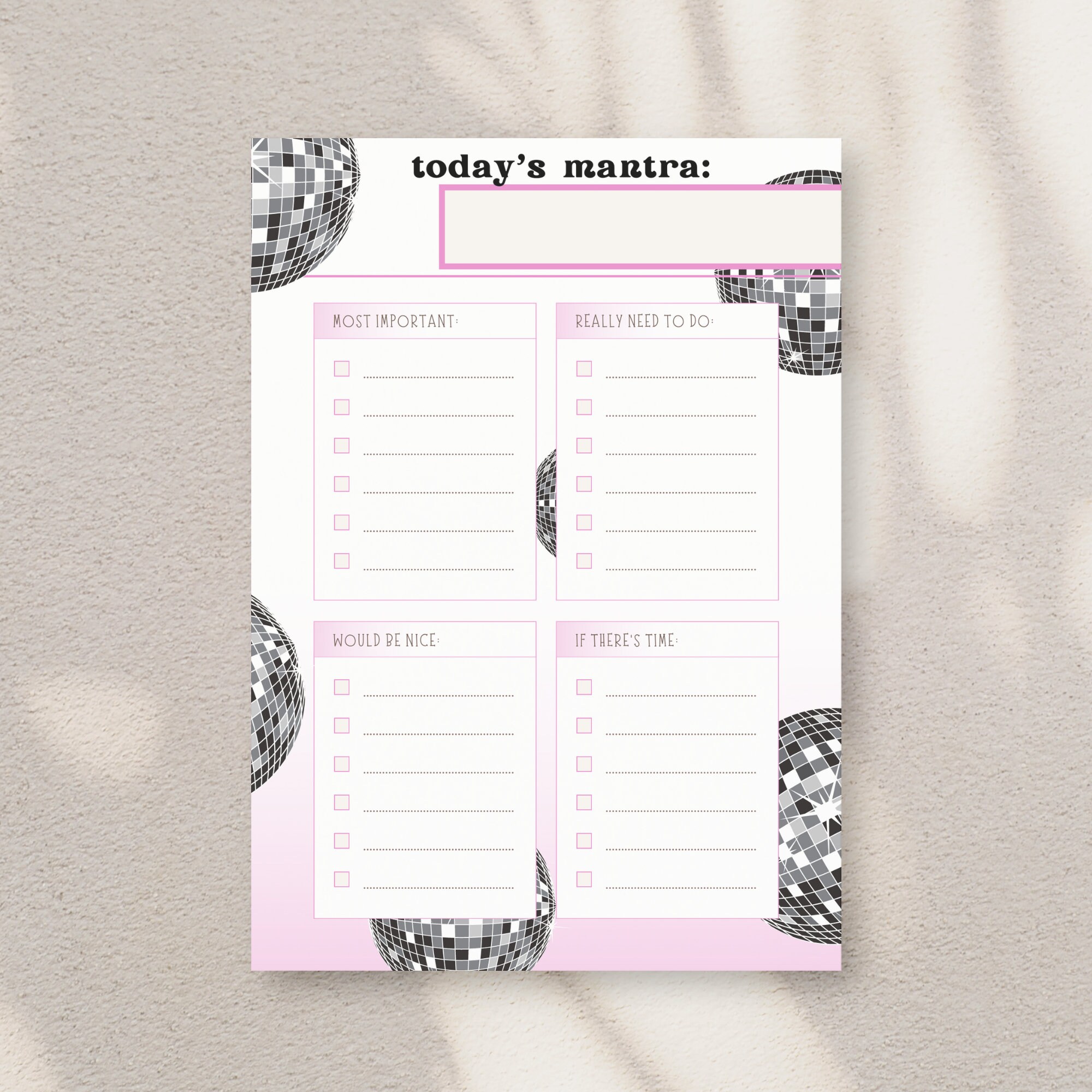 Disco Ball Printable To-do List Printable To-do List To-do - Etsy