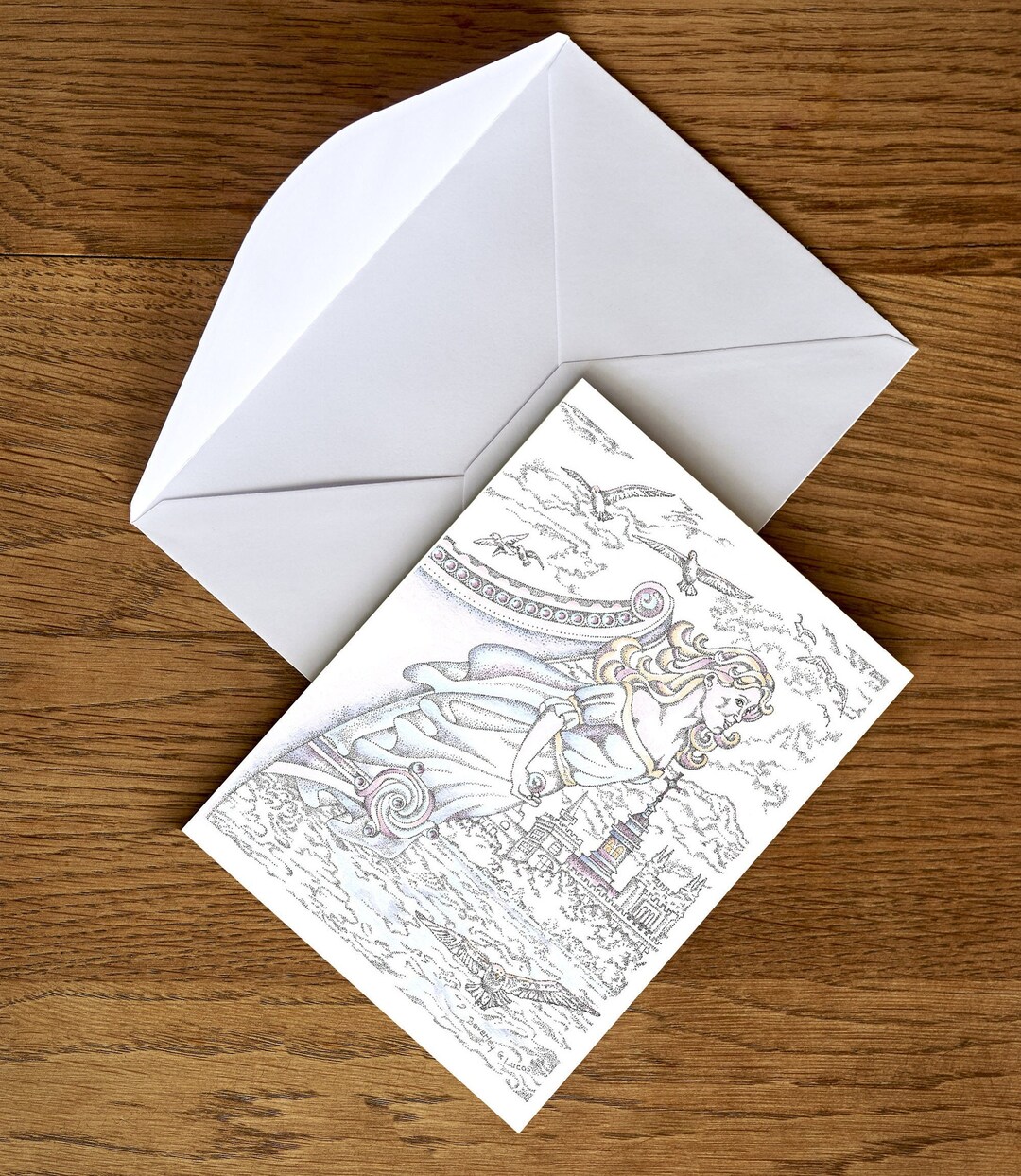 Pearl of Peace Ink Drawing/card With Envelope - Etsy