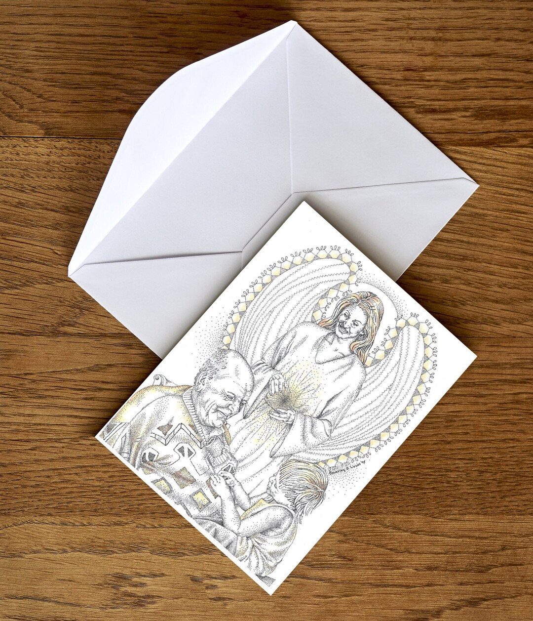 Sharing Grace - Ink Drawing/card With Envelope - Etsy