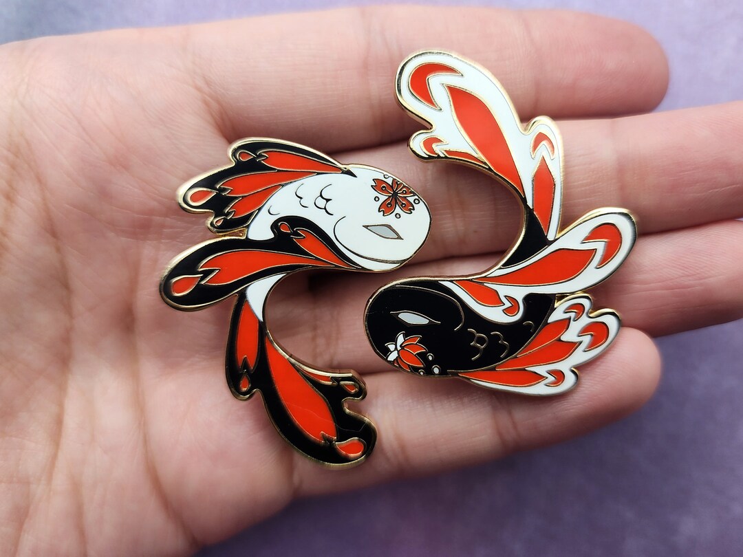 Yin Yang Whirlpool Atla Koi Pin Set, Spirit Companion, Yin Yang Koi ...