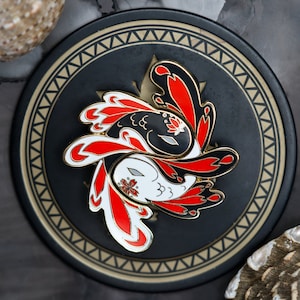 Yin Yang Whirlpool Atla Koi Pin Set, Spirit Companion, Yin Yang Koi ...