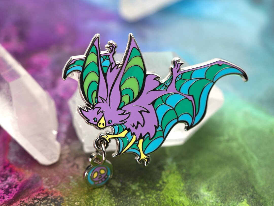 Pastel Horseshoe Bat Enamel Pin - Etsy