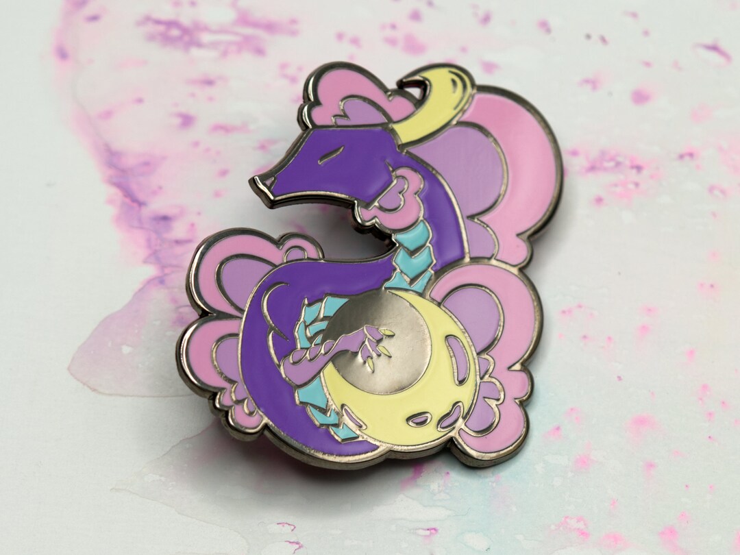 Purple Dreamscape Wyvern Pin, Fairy Dragon Enamel Pin - Etsy