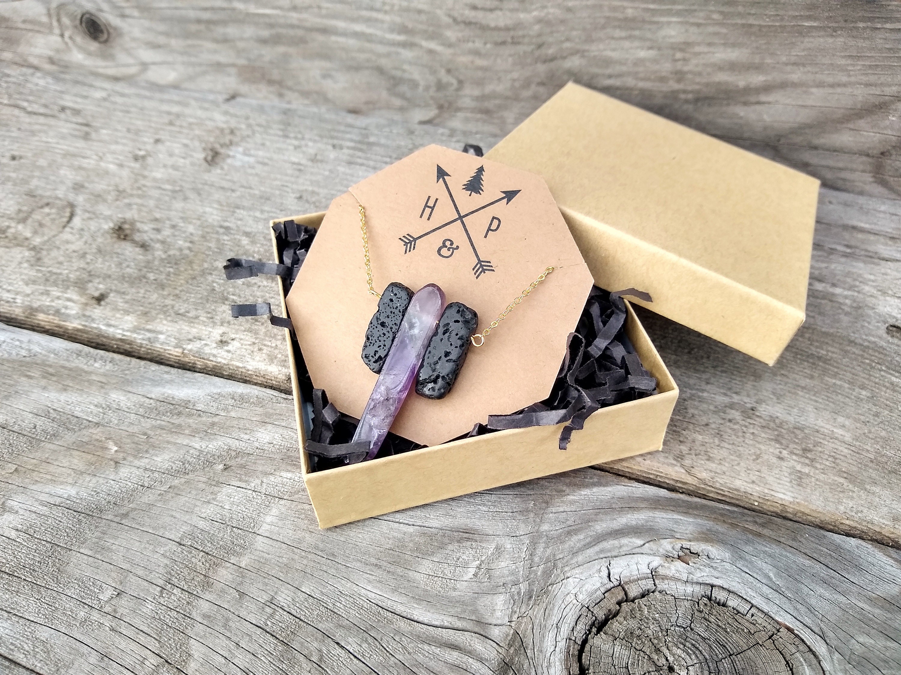 Authentic Precious Stone and Lava Rock Diffuser Necklace. Essential Oil ...