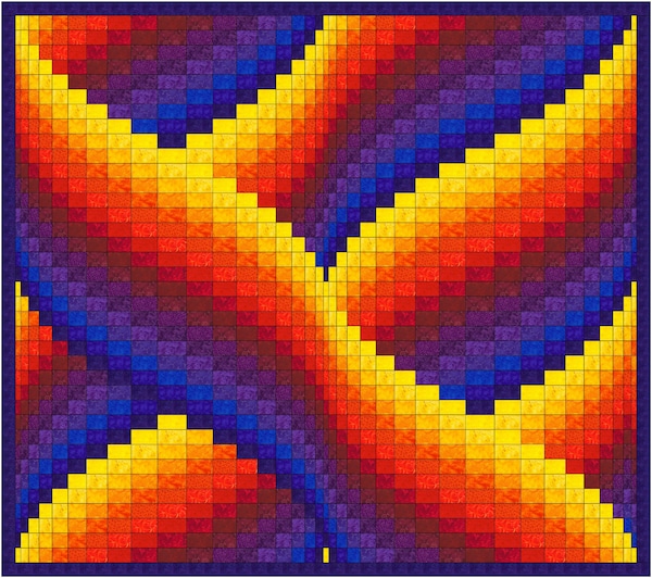 Blue Lily Bargello Quilt Pattern Queen Size - Etsy Canada