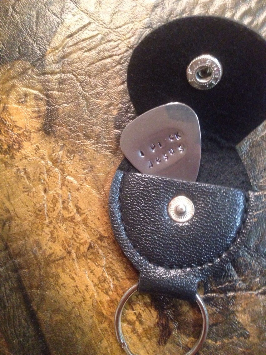 Personalized Guitar Pick Keychain Custom Made Hand Stamped | Etsy