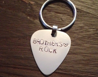 Personalized Guitar Pick Keychain Custom Made Hand Stamped | Etsy