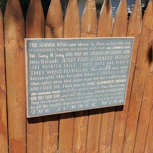 Custom Carved Wooden Sign - "the Summer Wind Came Blowin' in From ...