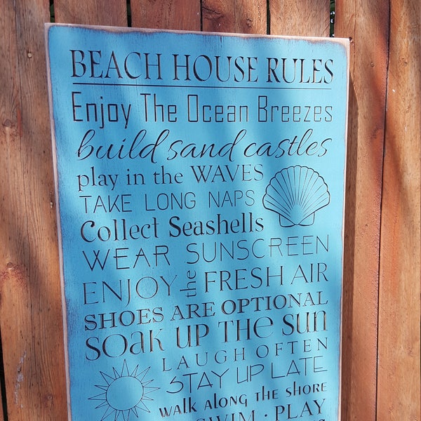 Beach House Rules - Etsy