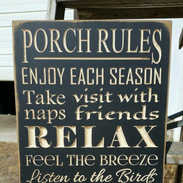 Porch Rules Sign - Etsy