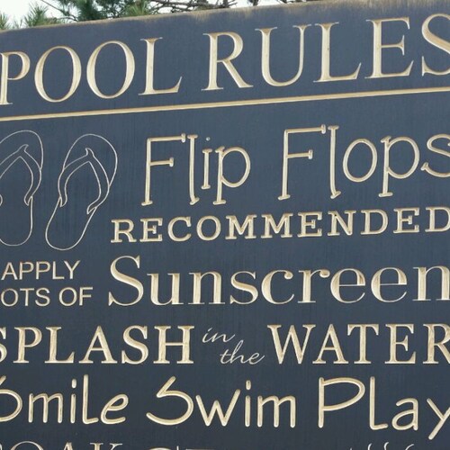 Custom Carved Wooden Sign pool Rules - Etsy