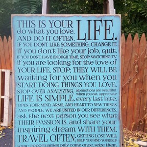 Custom Carved Wooden Sign this is Your LIFE ... 16x24 - Etsy