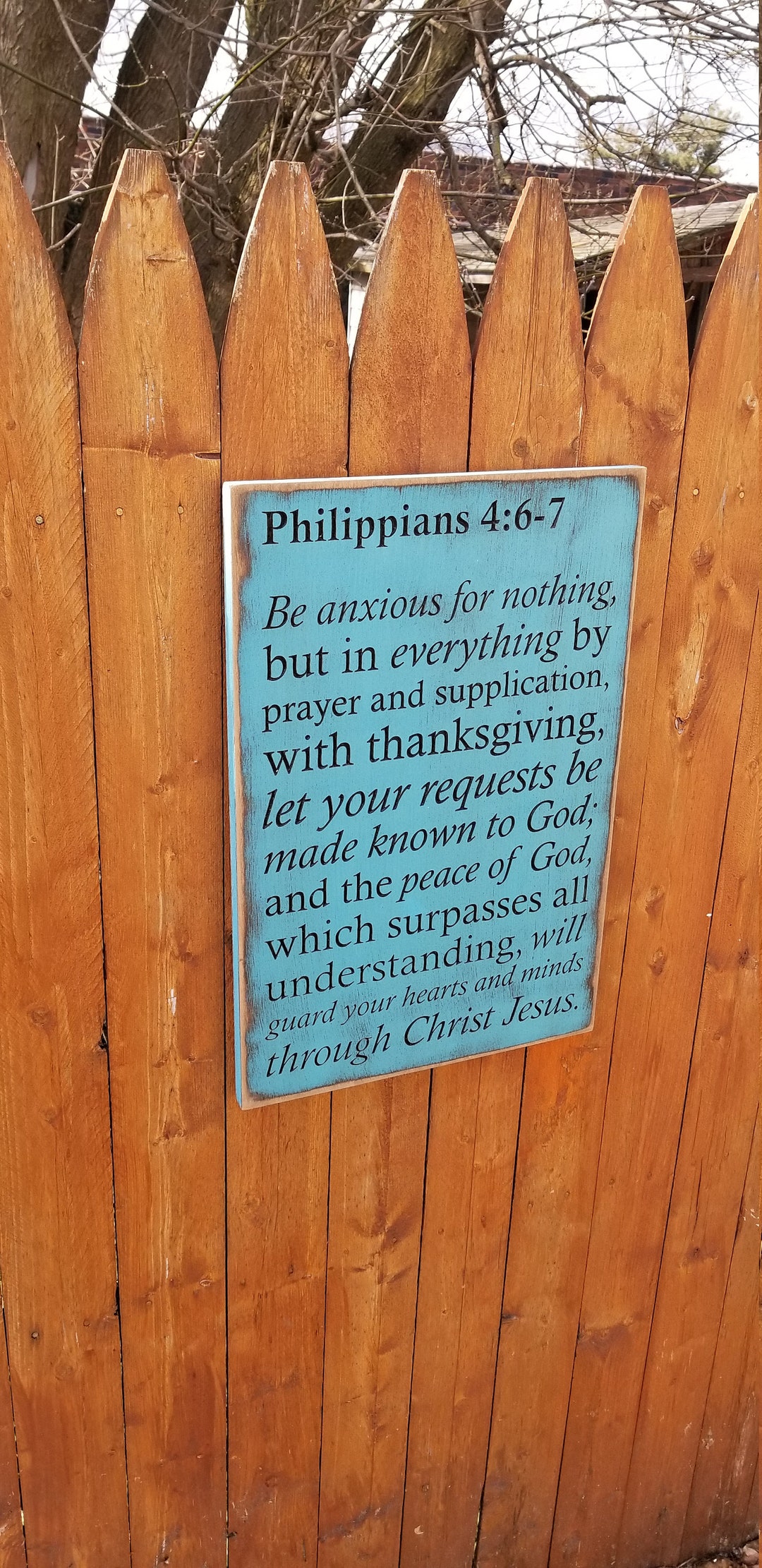 Custom Carved Wooden Sign - "be Anxious for Nothing, but in Everything ...