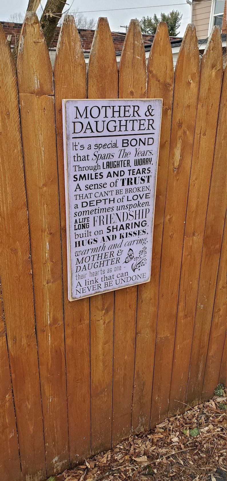 Custom Carved Wooden Sign - "mother & Daughter - It's a Special Bond ...