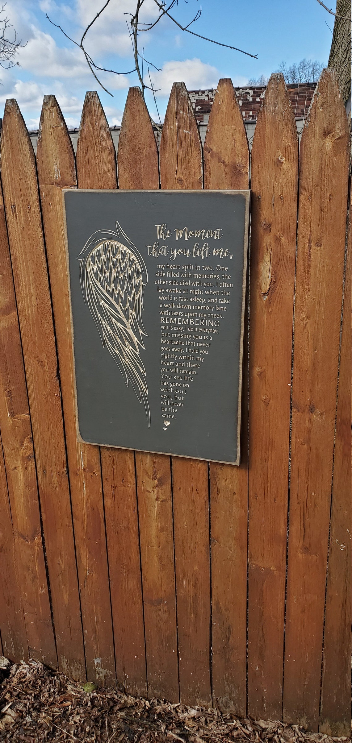 Custom Carved Wooden Sign the Moment That You Left Me | Etsy