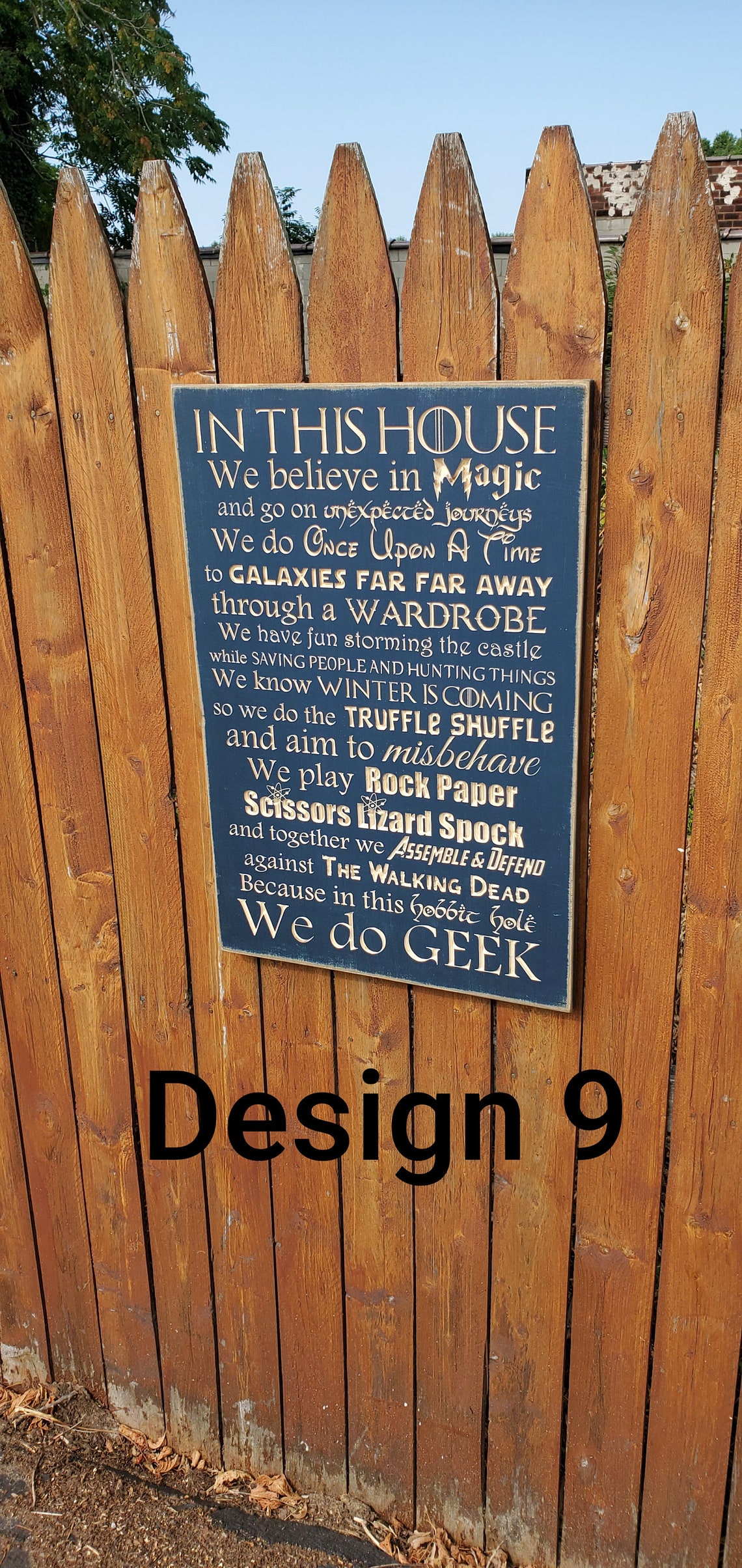 Custom Carved Wooden Sign in This House We Believe in | Etsy