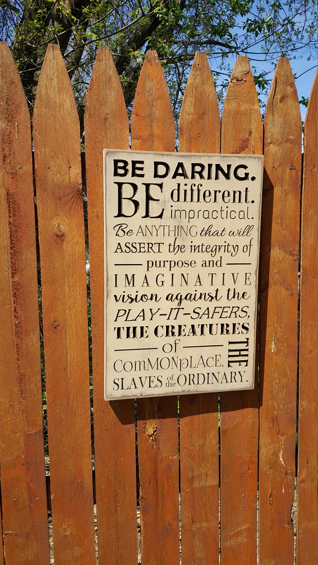 Custom Carved Wooden Sign be Daring Be Different Be - Etsy