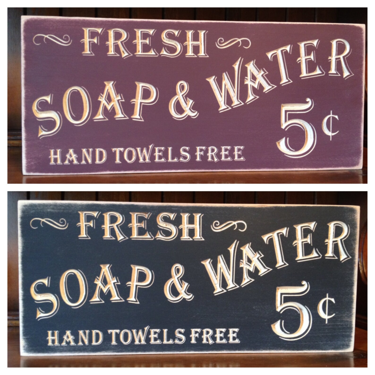 Custom Carved Wooden Sign fresh Soap & Water ... Hand - Etsy