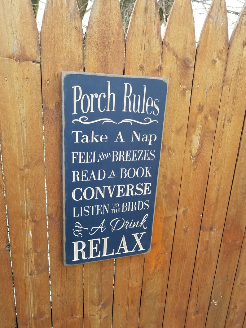 Custom Carved Wooden Sign porch Rules Take A Nap - Etsy